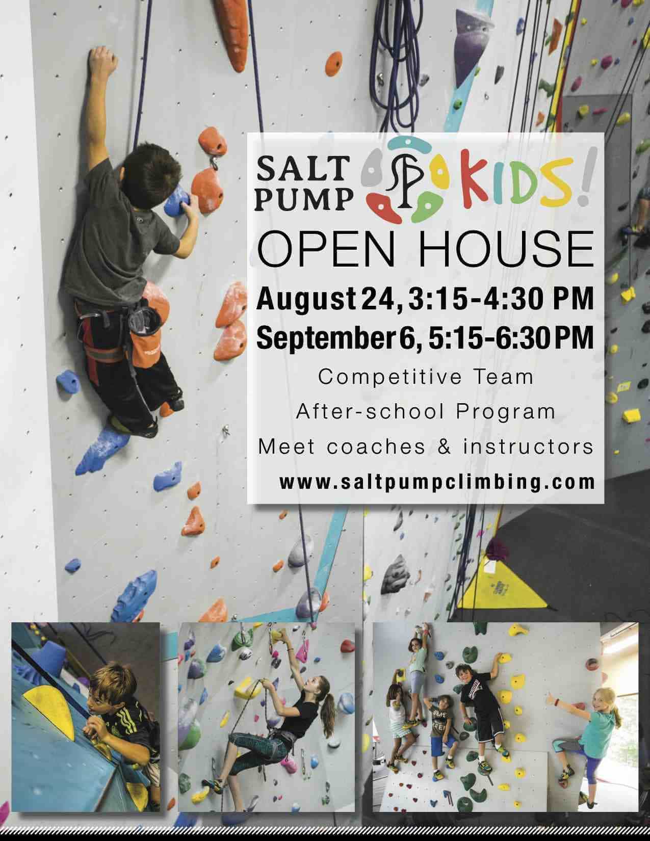 Fall Kids Programs Open Houses - Salt Pump Climbing Co.